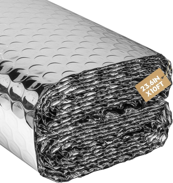 DOUBLE REFLECTIVE INSULATION Roll, 23.6“X10‘ Double-Sided Aluminum ...