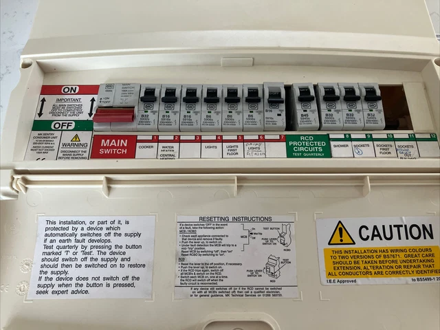 MK SPLIT LOAD Fusebox Fuseboard Consumer Unit RCD MCB EUR 17,28 ...