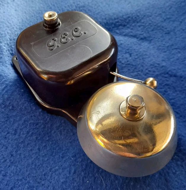 VINTAGE OLD ORIGINAL Electric Gec Bakelite Nickel Brass Door Alarm ...