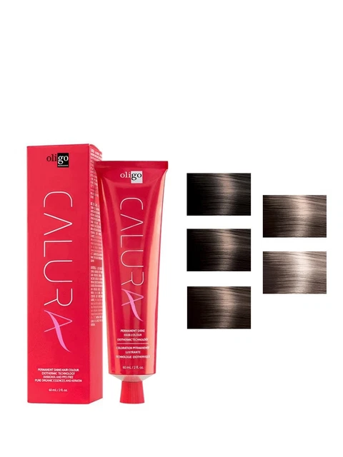 OLIGO CALURA PERMANENT Shine Hair Color Ammonia & PPD Free 2oz Choose ...