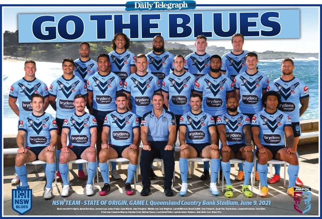 NRL RUGBY STATE Of Origin Nsw Blues Team Poster, Champions, Cowboys ...