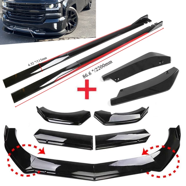 Side Skirt Splitter Gloss Black Toyota - Front & Rear Bumper Lips, Side ...