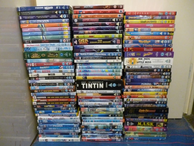 JOB LOT /BUNDLE 110 x DVDs Kids Childrens Animation Cartoons Disney ...