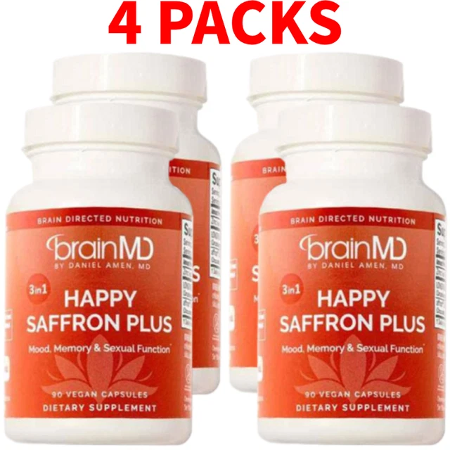 ·4 PACKS SAFFRON Capsules-Happy Saffron Plus Mood Memory&Sexual ...