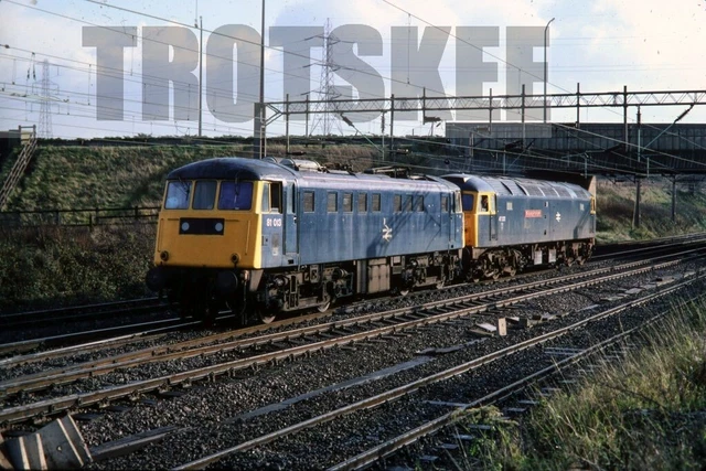 35MM SLIDE BR British Railways Electric Loco Class 81 81013 Bescot 1982 ...