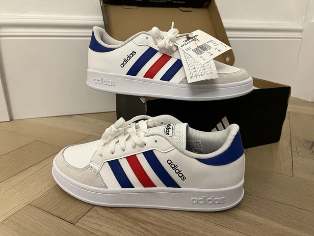 ADIDAS BREAKNET RETRO Cloud White/Royal Blue/Red Men’s Tennis Shoes UK ...