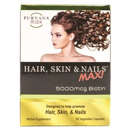 PURVANA HAIR SKIN Nails Max 30 Caps By Wellgenix Health £28.61 ...