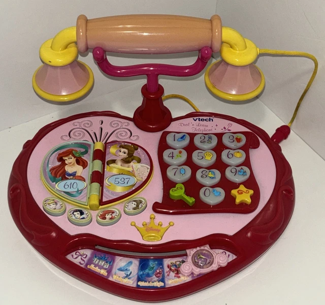 VTECH DISNEY DIAL 'N Learn Princess Telephone Light Up Learning Talk ...
