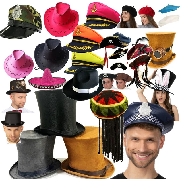FANCY DRESS HATS Pick and Choose Photo Booth Pirate Sailor Top Hat ...