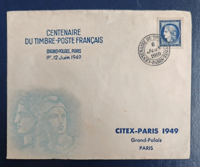1949 CENTENAIRE DU timbre poste, Citex-Paris, 1er jour Enveloppe FDC EUR 5,00 - PicClick FR