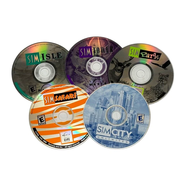 SIM ISLE, SIM Tower, Sim Park, Sim Safari, Sim City 3000 (Pc, Cd-Rom ...
