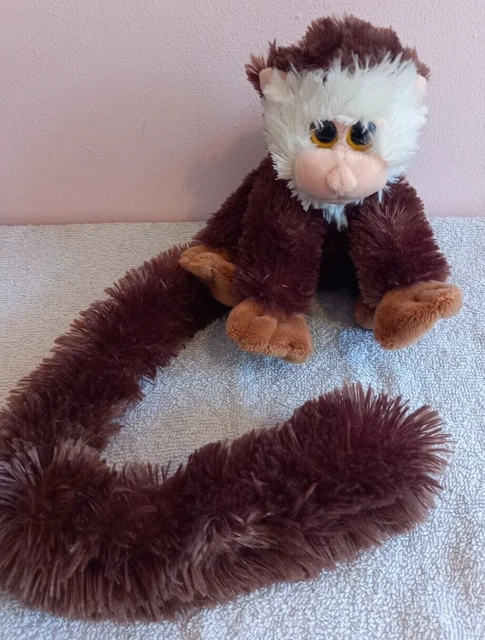 NATURE PLANET BROWN Long Tailed Tail Monkey Capuchin Soft Toy Plush ...