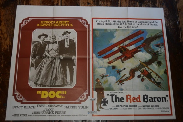 DOC/THE RED BARON Cinema Quad Poster STACY KEACH, FAYE DUNAWAY 1971 £75 ...