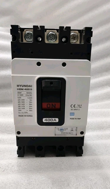HYUNDAI HGM400E 400A Boîtier Moulé 3 Pôles Disjoncteur Livraison Rapide Gratu... EUR 910,09 ...