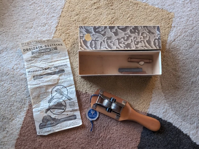 ANTIK WÜSTHOF DREIZACK Messerschärfer DRGM Optimus Solingen OVP ...