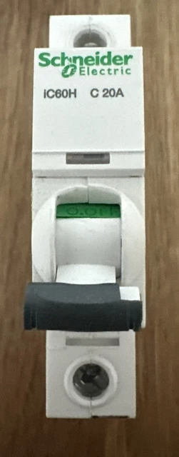 SCHNEIDER MCB 20A Single Pole Circuit Breaker Type C iC60H C20 A9F54120 £10.93 - PicClick UK
