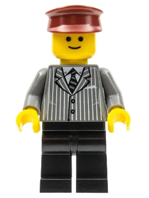LEGO CITY MINIFIGURE Railroad Conductor Engineer with Pinstriped Suit ...