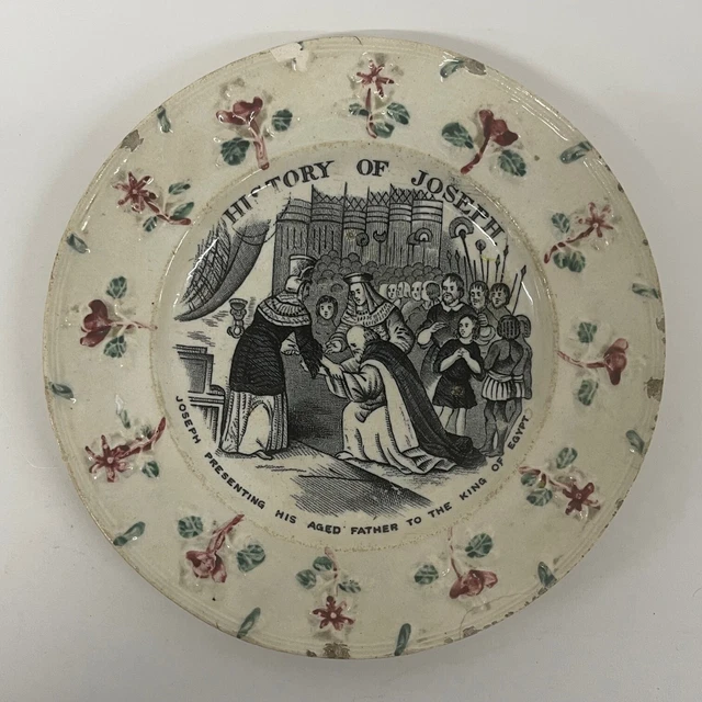 ANTIQUE NURSERY PLATE History of Joseph The King of Egypt Biblical ...