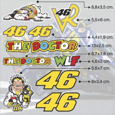 PEGATINA VALENTINO ROSSI VR46 MotoGP STICKER DECAL AUTOCOLLANT ...