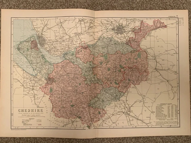 Antique Map Of Cheshire FOR SALE! - PicClick