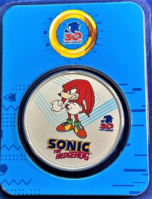 KNUCKLES SONIC THE HEDGEHOG 30th ANNIVERSARY - 2021 - 1 Oz PURE SILVER ...