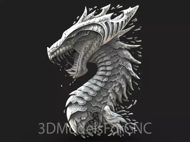 3D MODEL STL File for CNC Router Laser & 3D Printer Dragon 1 £2.49 - PicClick UK