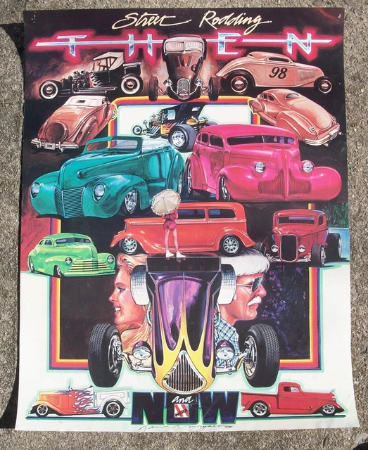 VINTAGE 1988 DARRELL Mayabb NSRA PPG Street Rods Poster Art Signed ...