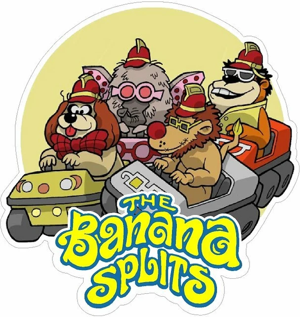 THE BANANA SPLITS STICKERS 70's cartoon wacky races Car Motorbike Decal ...