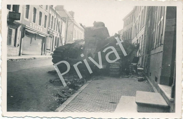 FOTO WK II Panzer Tank Zerstörung Stadt in Frankreich France B1.65 EUR ...