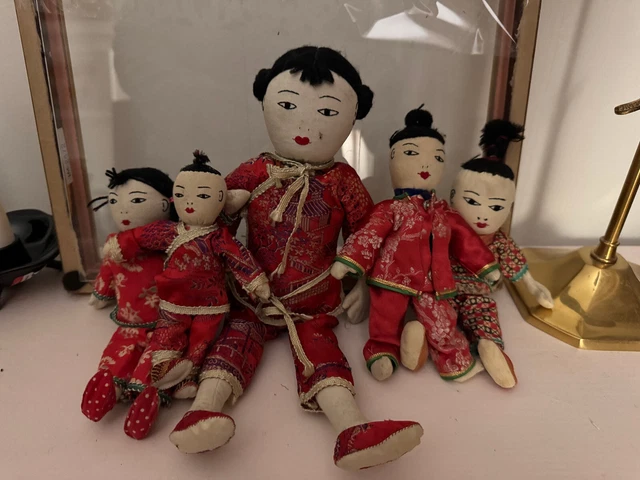 VINTAGE 50S 60S Ada Lum Hand Sewn Cloth Dolls Lot of 5 $76.01 - PicClick AU