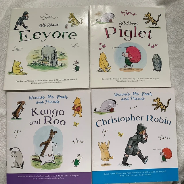 WINNIE THE POOH 4 book bundle. Eeyore, Piglet, Kanga & Roo, Christopher ...