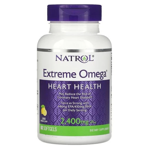 NATROL EXTREME OMEGA, High Potency Fish Oil, 646mg EPA & 430mg DHA per ...