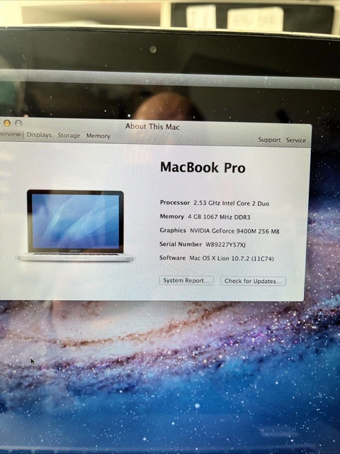 APPLE MACBOOK PRO A1286 15" DualCore 2,53Ghz Logicboard 820-2523-B 2009 ...