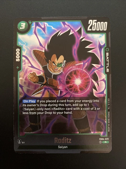 DRAGON BALL FUSION World Ultra- Limit Rare R Eng fb04-072 Raditz EUR 2 ...