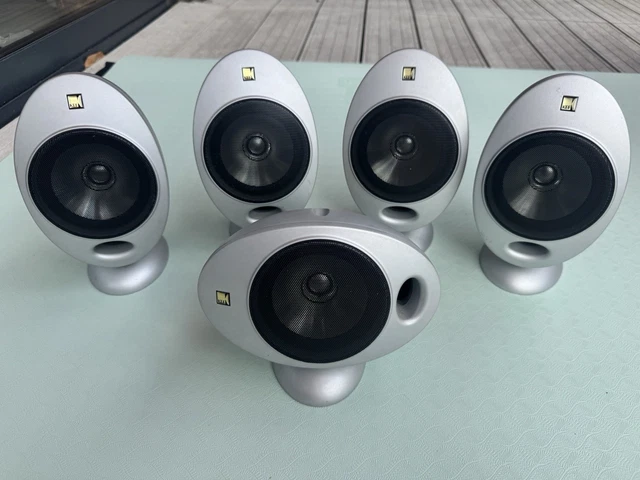KEF HTS2001 Silver Egg - 5 x Surround Satellite Speakers £52.72 ...