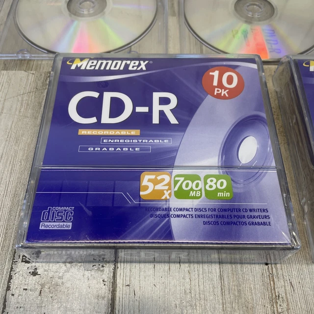 2 NEW 10-PACK Memorex CD-R 52X 700MB 80-Minutes Recordable Discs Sealed ...
