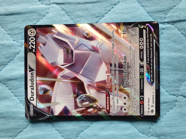 POKEMON CARD DURALUDON-V 47/73 RARE REVERSE Future Champions Set ITA NB ...