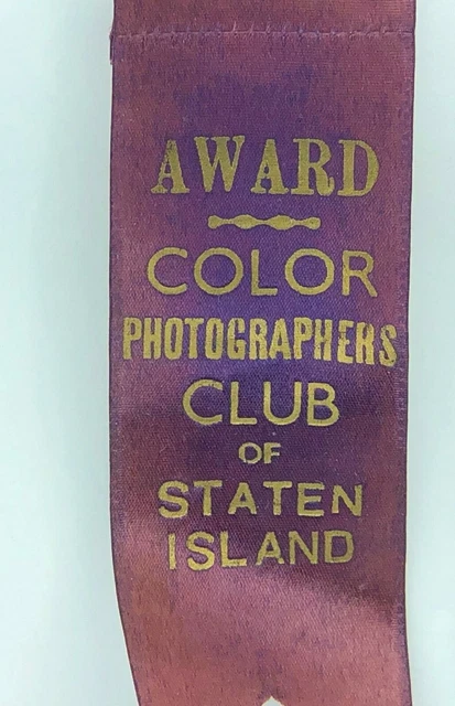 1968 STATEN ISLAND Color Photographers club Award Badge ribbon Harry ...