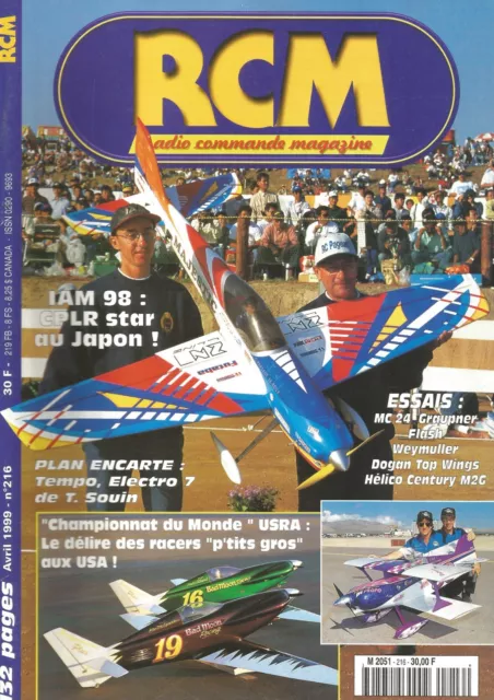 RCM N°216 PLAN : Tempo Electro 7/ Mc 24 Graupner / Weymuller / Planeur ...