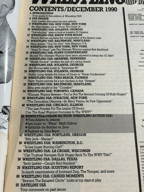 WRESTLING USA 1990 Rare Face Paint-Demolition-Ultimate Warrior-Road ...