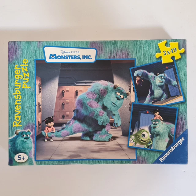RAVENSBURGER MONSTERS INC Disney Pixar 3 x 49 Piece Jigsaw Puzzle RARE ...