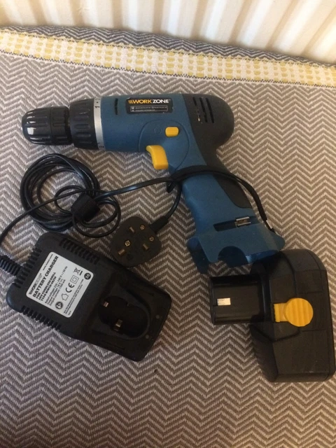 WORKZONE 18V LI-ION Cordless Drill Driver & Battery & Charger WWCD-18/ ...