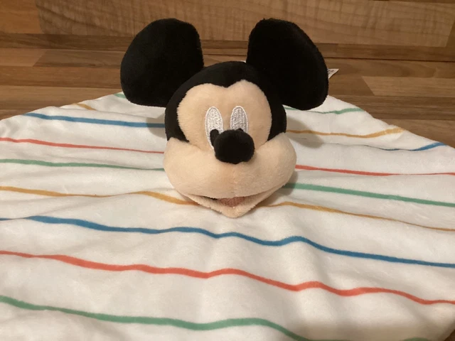 PRIMARK DISNEY MICKEY Mouse Multicoloured Stripe Baby Comforter Soft ...