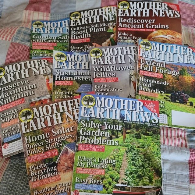 MOTHER EARTH NEWS Magazine Lot 2023/2024 9 Issues Homesteading Farming ...