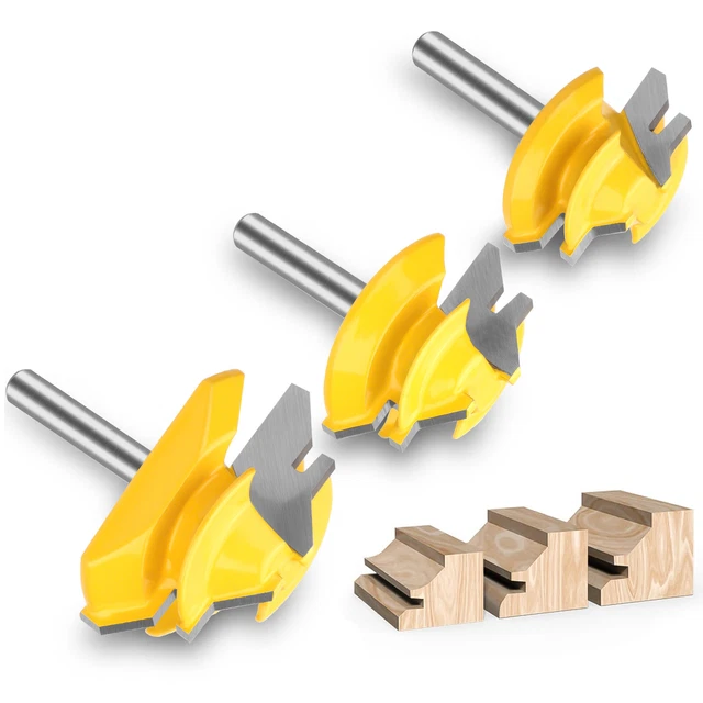 1/4 INCH SHANK 45° Lock Miter Router Bit for 31/64",37/64",3/4" Cutting ...