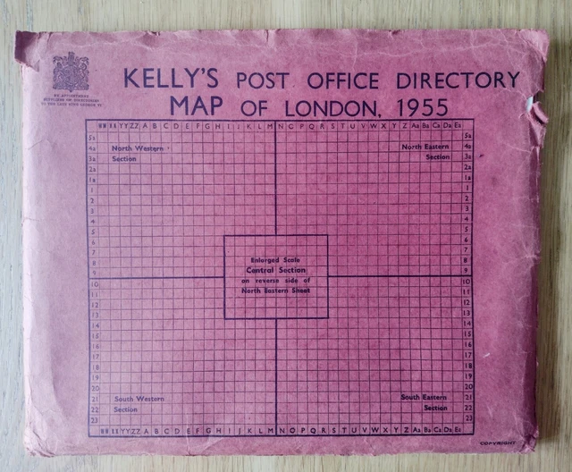 KELLY'S POST OFFICE Directory Map of London, 1955 £4.99 - PicClick UK