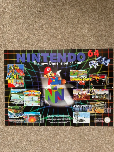 RARE NINTENDO 64 N64 Leaflet Advertisement Poster Promotional Insert ...