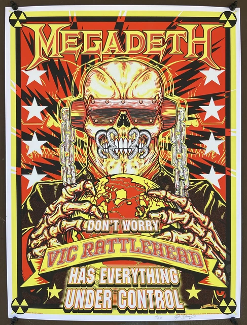 MEGADETH DON'T WORRY Vic Rattlehead Ltd. Ed. Litho Poster S/N By KYLER ...