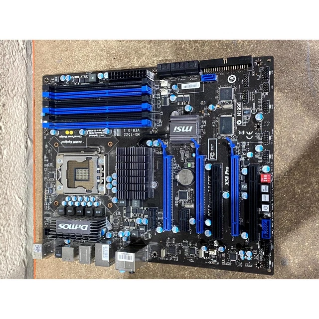 MSI X58 PRO MS-7522 ATX Motherboard IDE 6-DDR3 Memory Slots PCI Express ...
