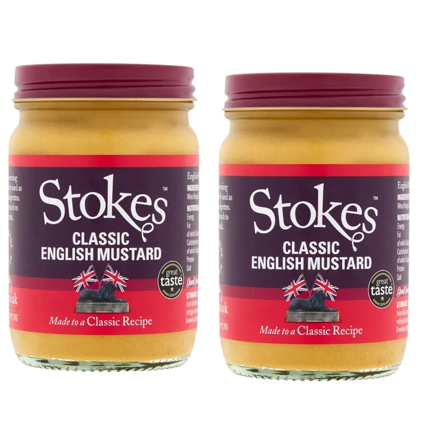STOKES KLASSISCH ENGLISCHER Senf Gluten-Frei 185g Packung 2 EUR 12,85 ...